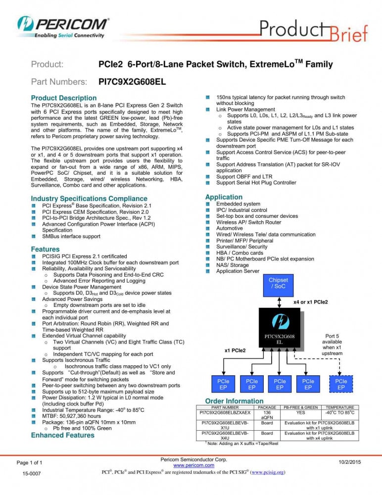 PCIe packet switch technical document page 1