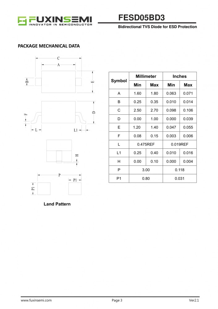 FESD05BD3 technical document page 3