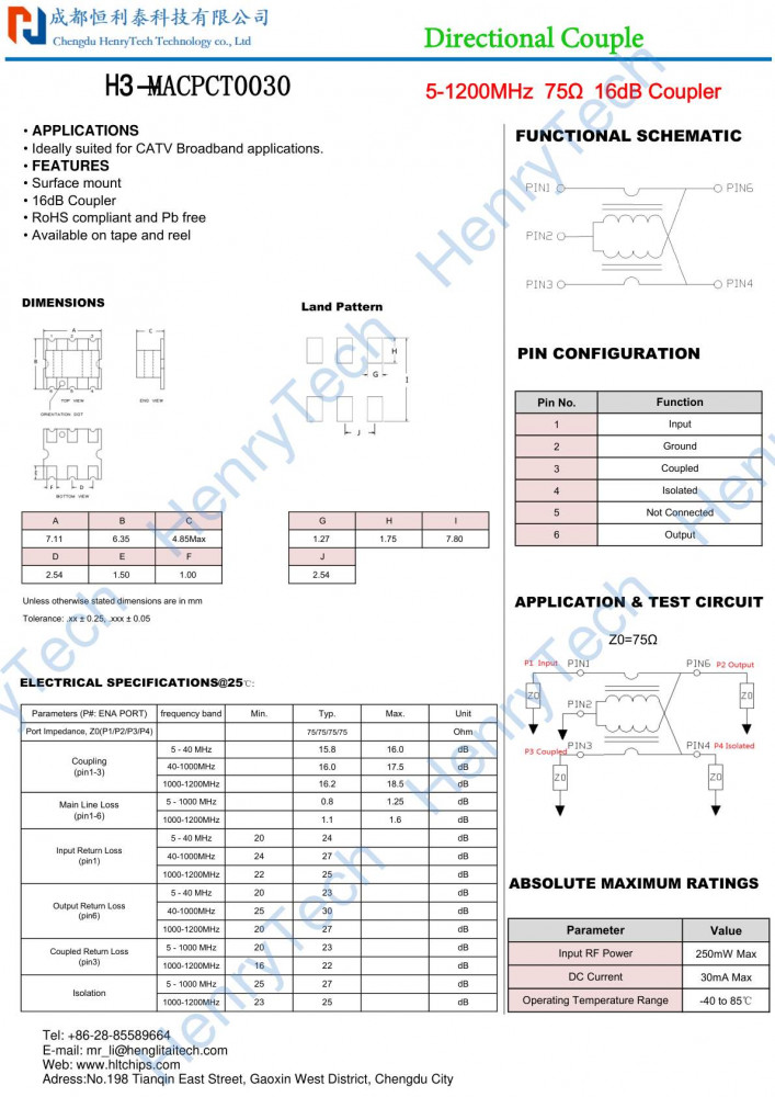 H3-MACPCT0030 datasheet page 1