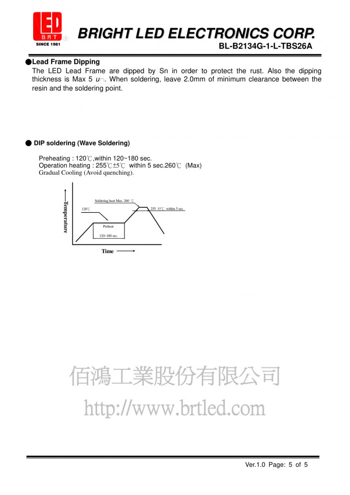 BL-B2134G-1-L-TBS26A technical document page 5