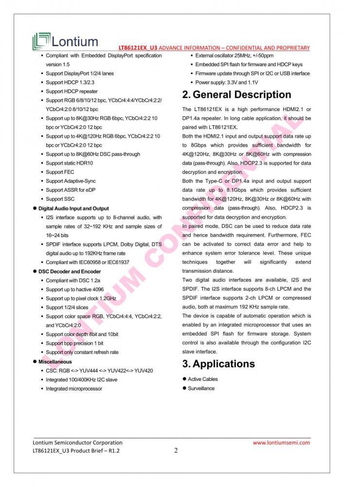 LT86121EX technical document page 2
