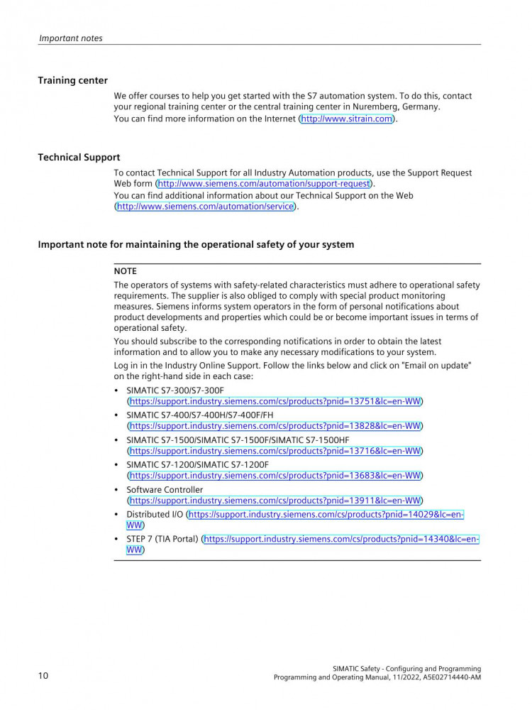 SIMATIC Safety document page 10