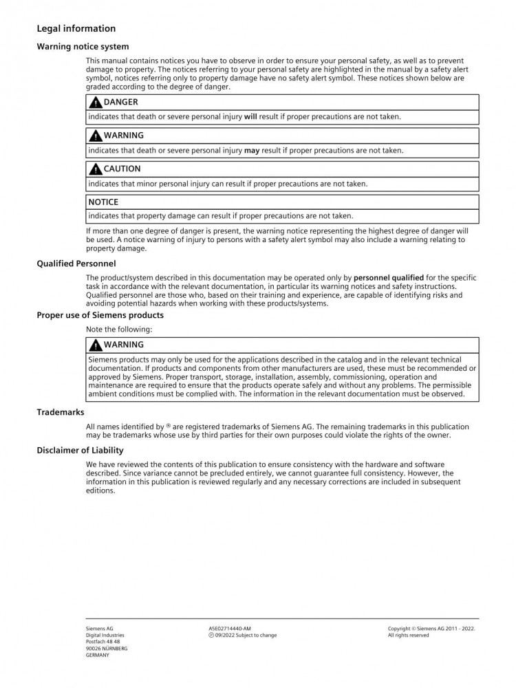 SIMATIC Safety document page 3