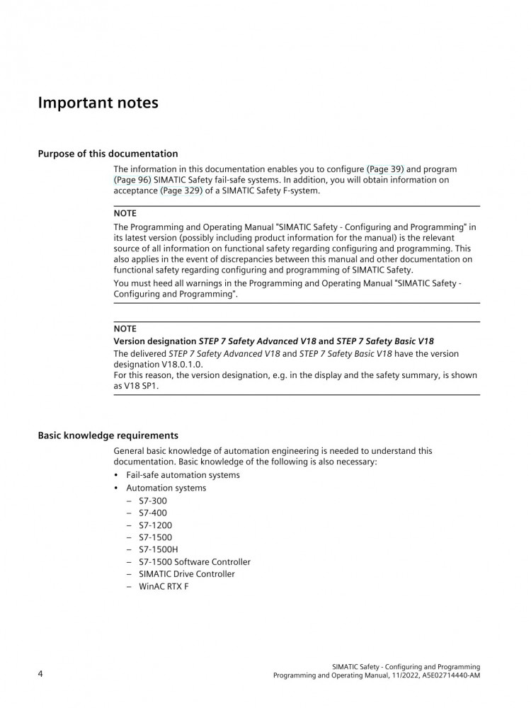 SIMATIC Safety document page 4
