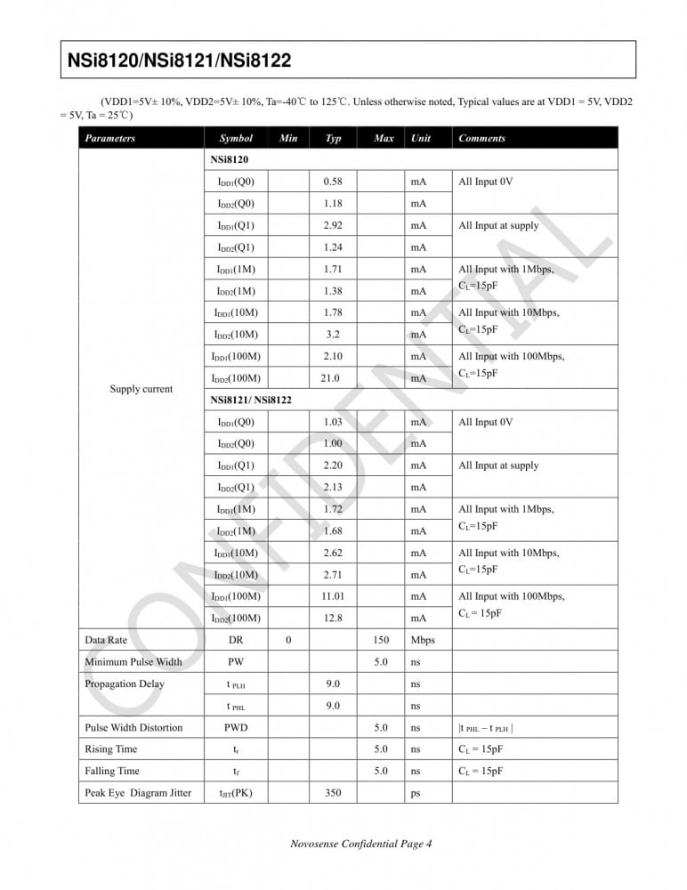 NSI8121N1 datasheet page 4