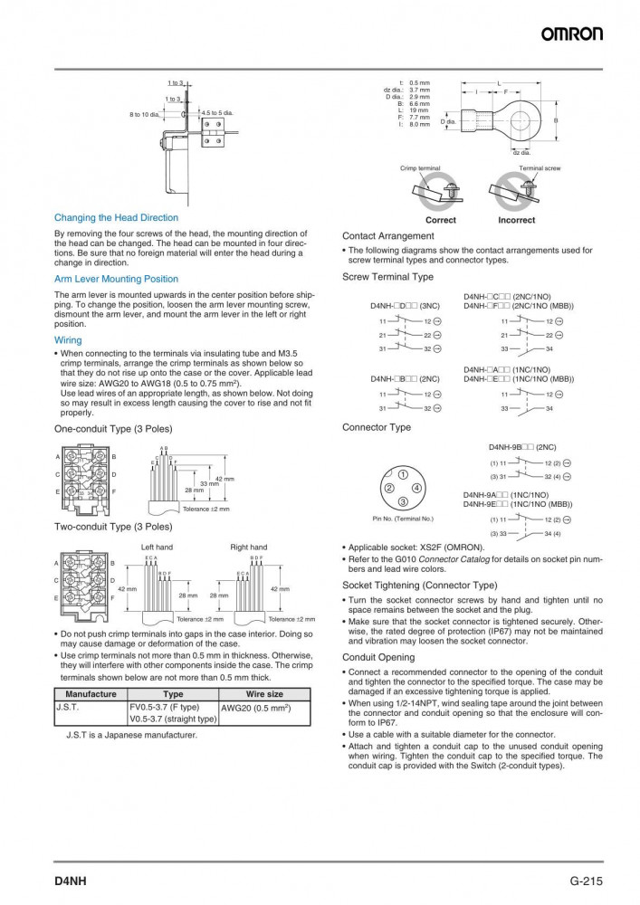 OMRON D4NH documentation page 9