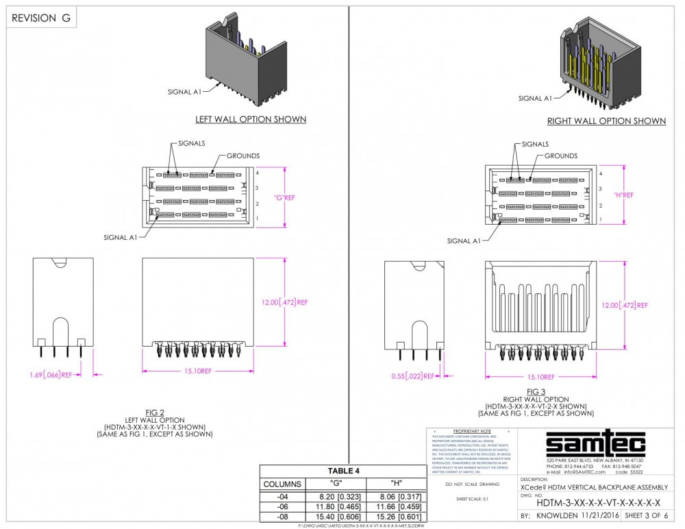 Samtec HDTM drawing page 3