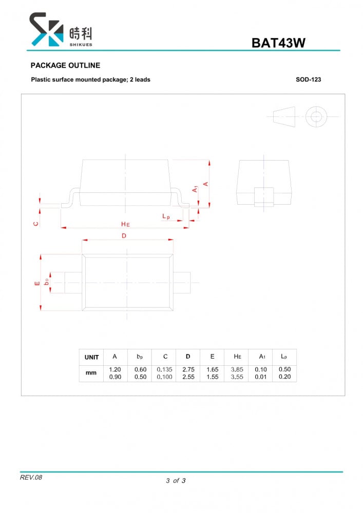 BAT43W datasheet page 3