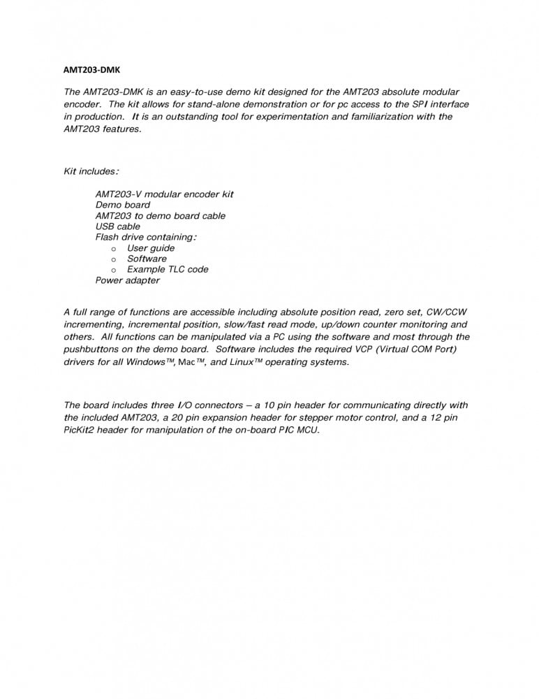 AMT203-DMK technical document preview