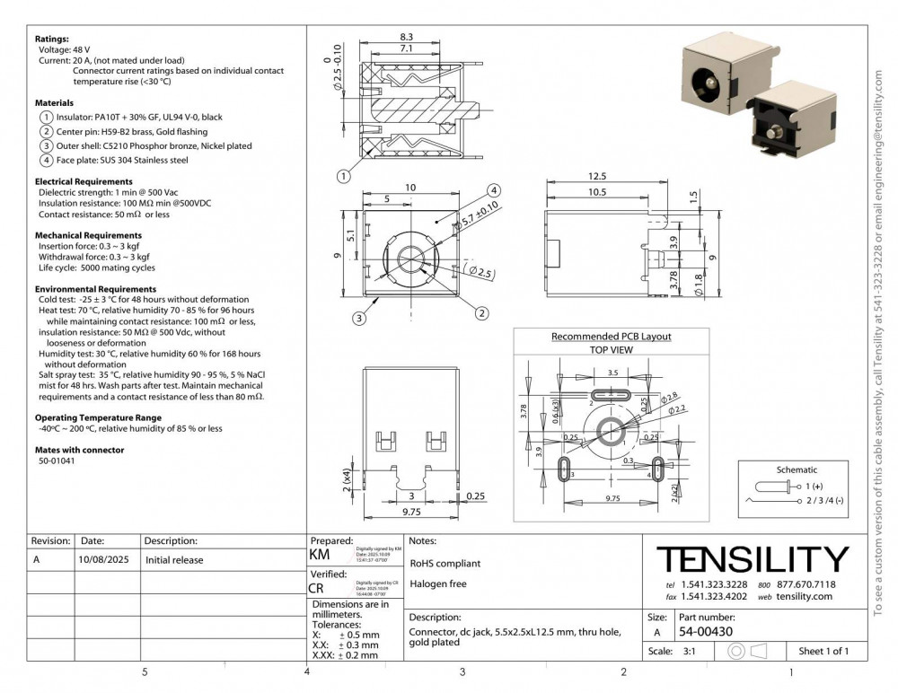 Tensility International 54-00430 product drawing
