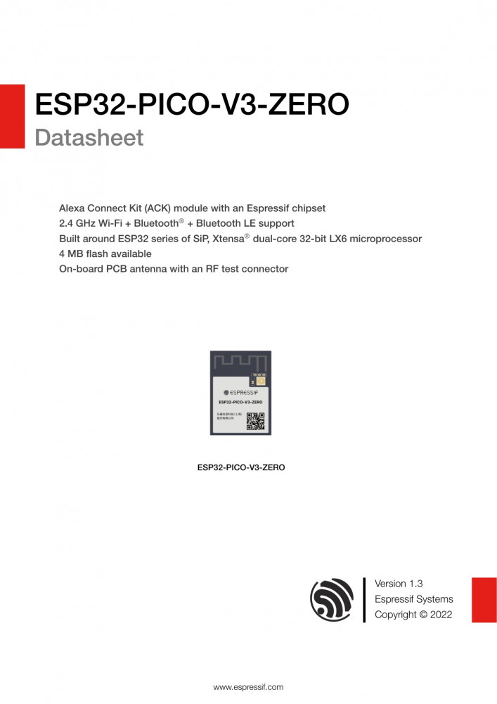 ESP32-PICO-V3-ZERO datasheet page 1