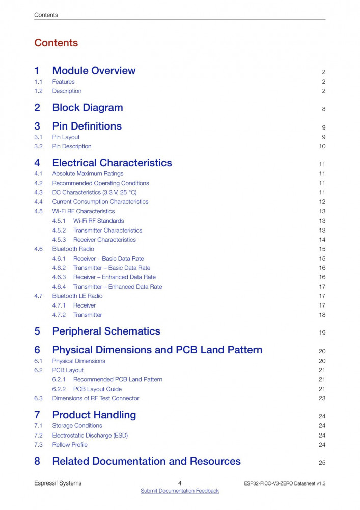 ESP32-PICO-V3-ZERO datasheet page 4
