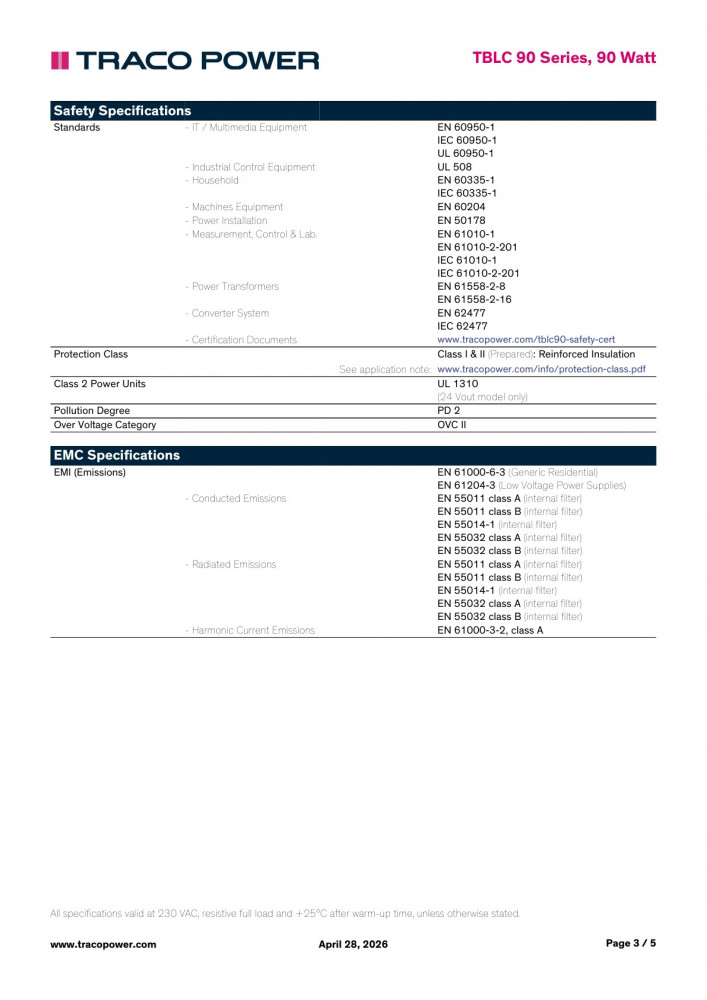 TBLC 90 Series technical document, page 3