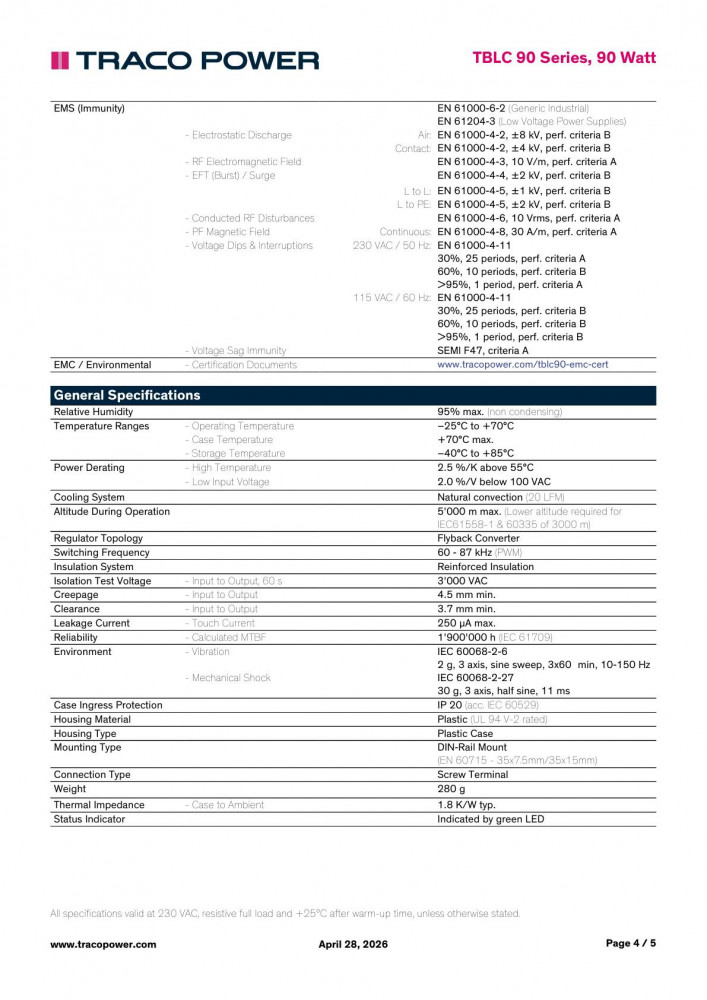 TBLC 90 Series technical document, page 4