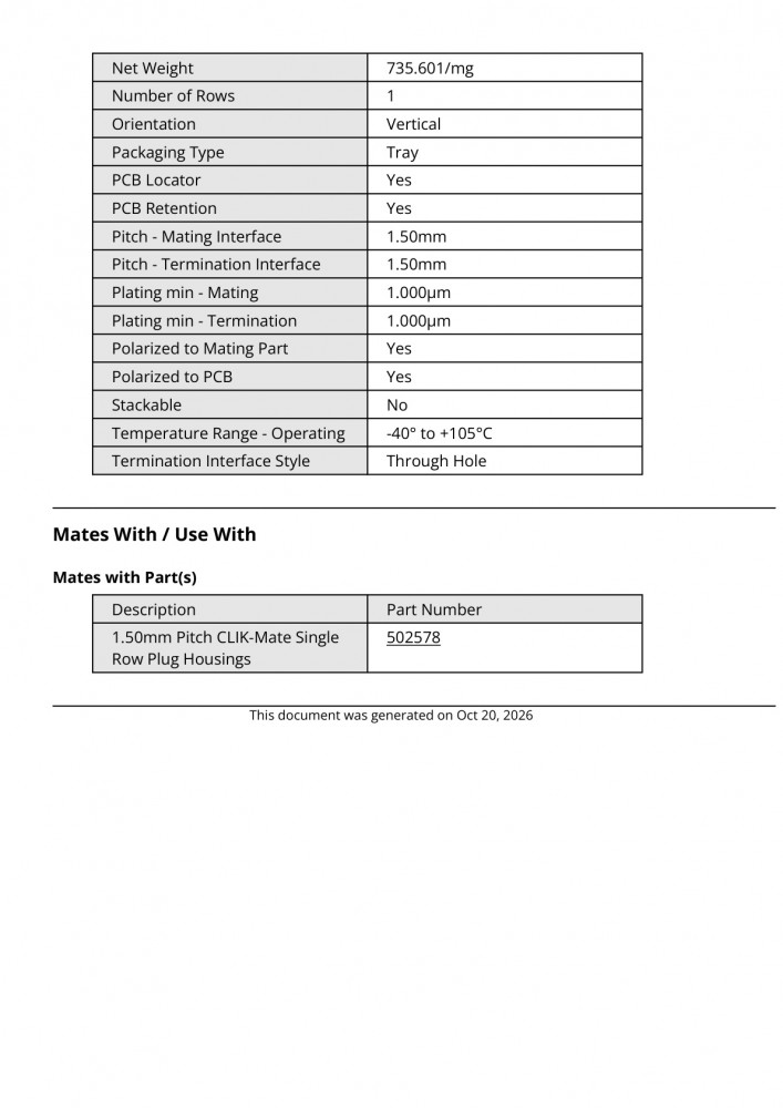 MOLEX 5031590904 technical document image, page 3