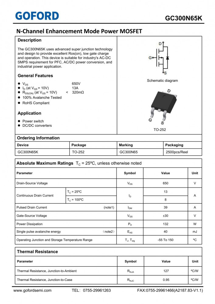 GC300N65K datasheet page 1
