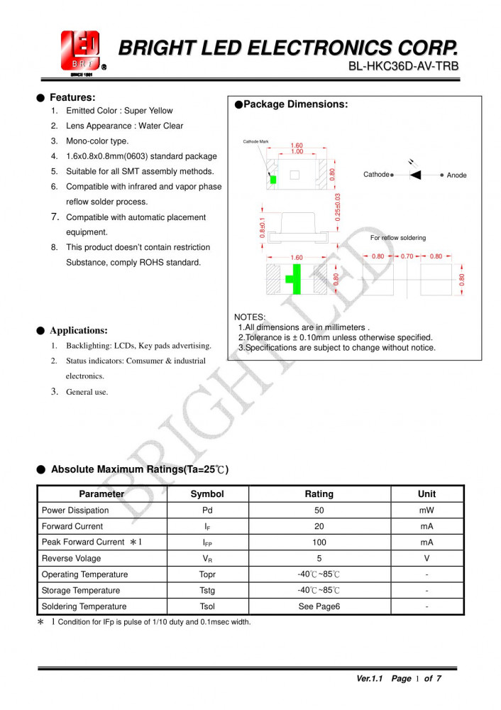 BL-HKC36D-AV-TRB datasheet page 2