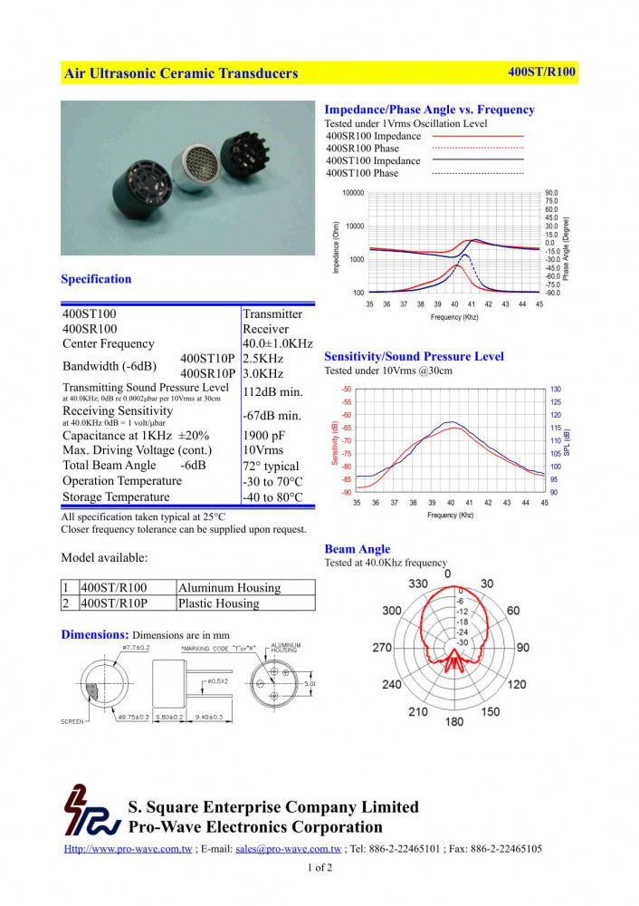 400ST/R100 technical document page 1