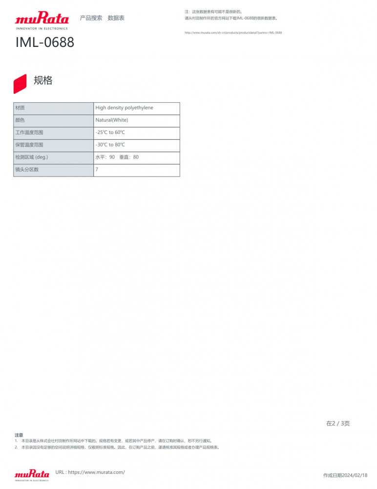 IML-0688 technical document page 2
