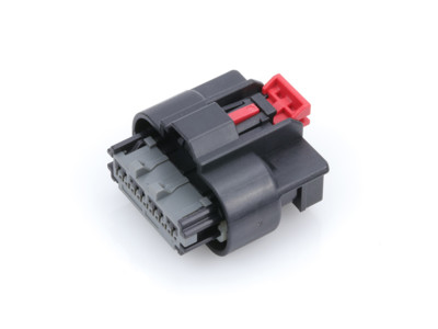 Mini50 Sealed Receptacle, Single Row, without CPA, 10 Circuits, Polarization Option C, Dark Gray