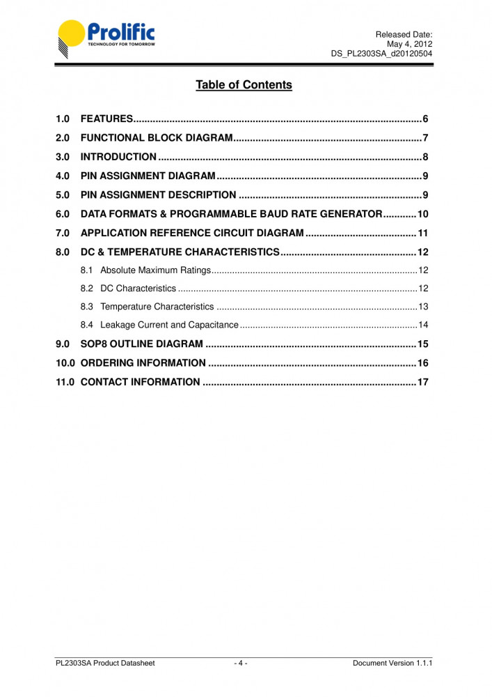 PL2303SA datasheet page 4