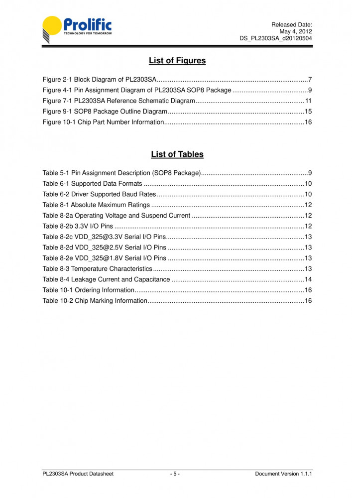 PL2303SA datasheet page 5