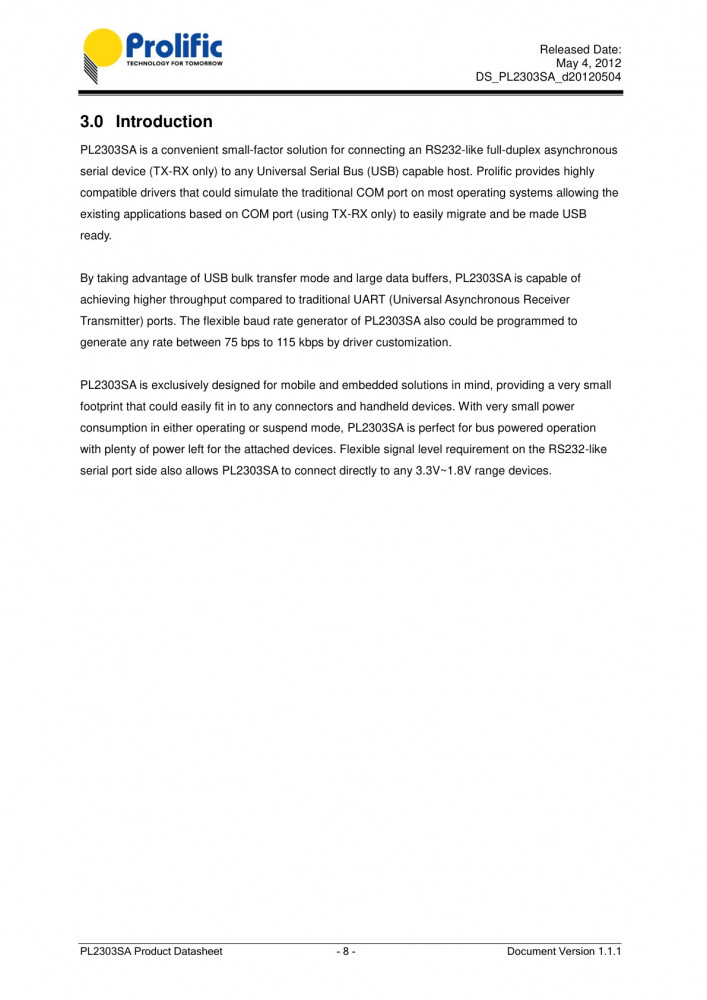 PL2303SA datasheet page 8