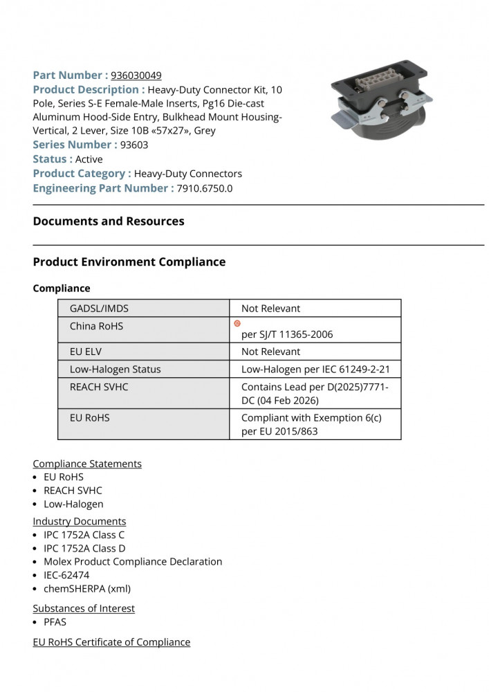 MOLEX 936030049 technical document image 1