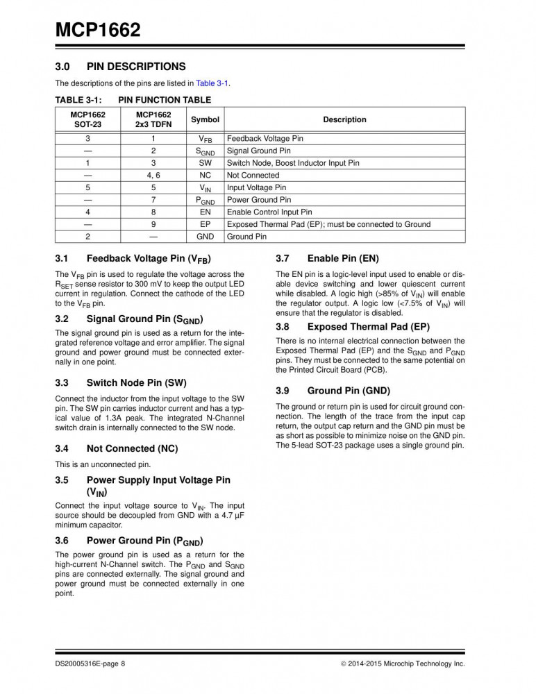 MCP1662 technical document page 8