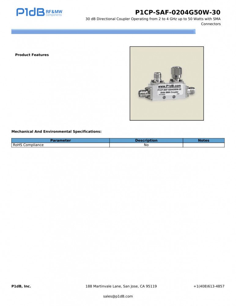 Product documentation image for P1CP-SAF-0204G50W-30