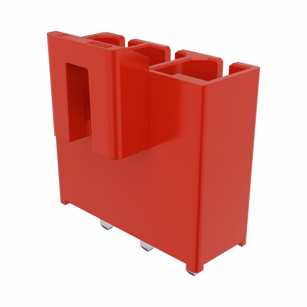 Mega-Fit ColorLock Vertical Header, 5.70mm Pitch, Single Row, 3 Circuits, Matte Tin (Sn) Plating, Glow-Wire Capable, Tray, Red for sale