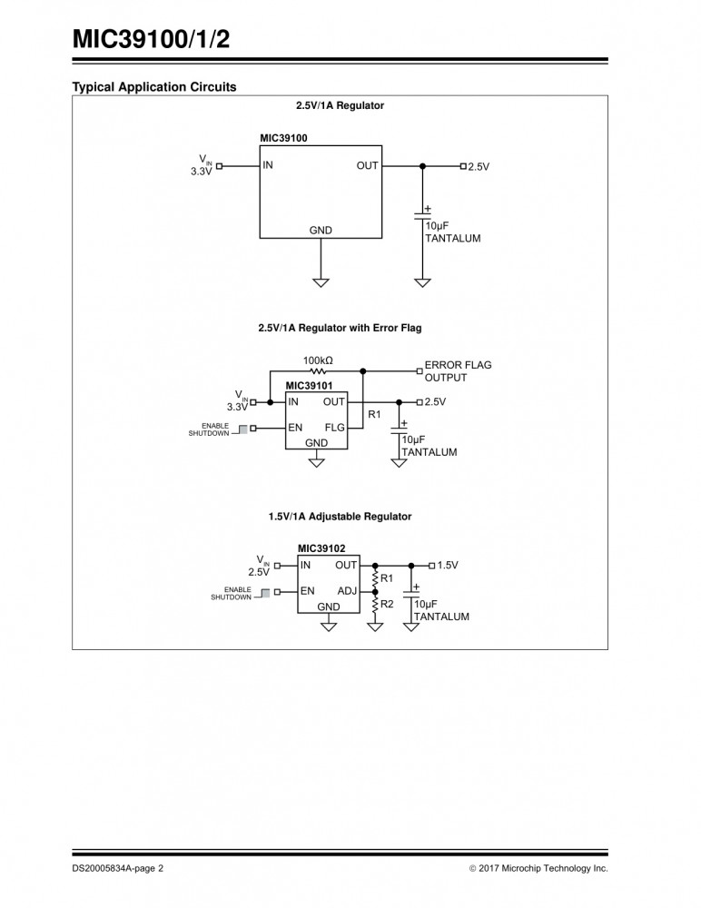 MIC39101 technical document page 2