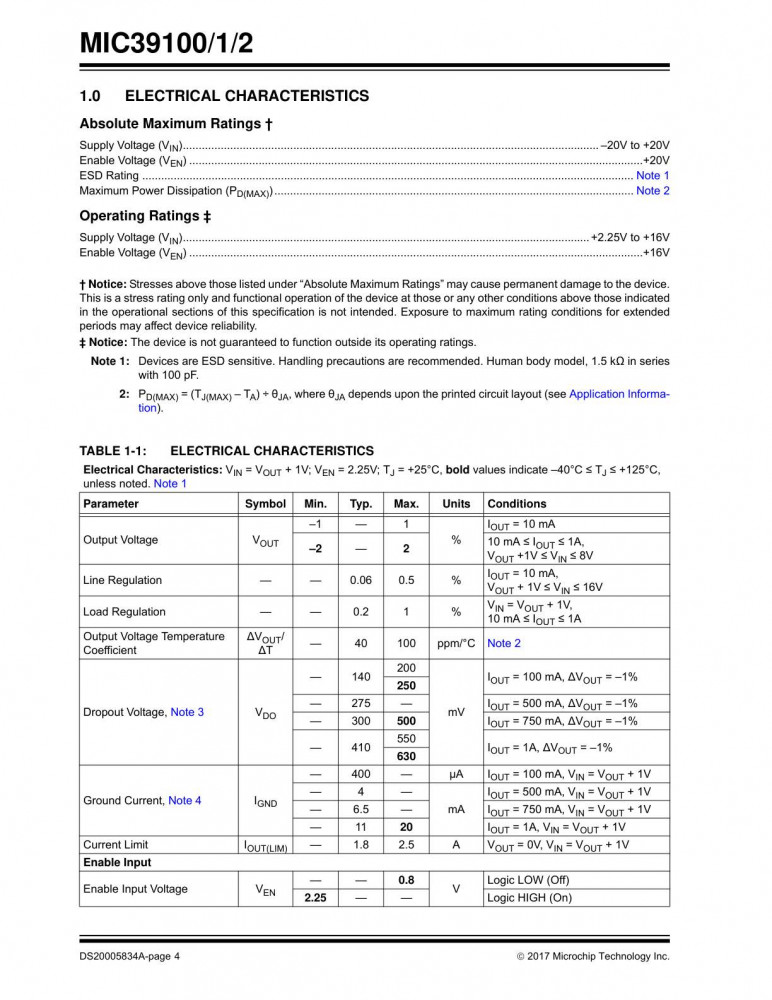 MIC39101 technical document page 4