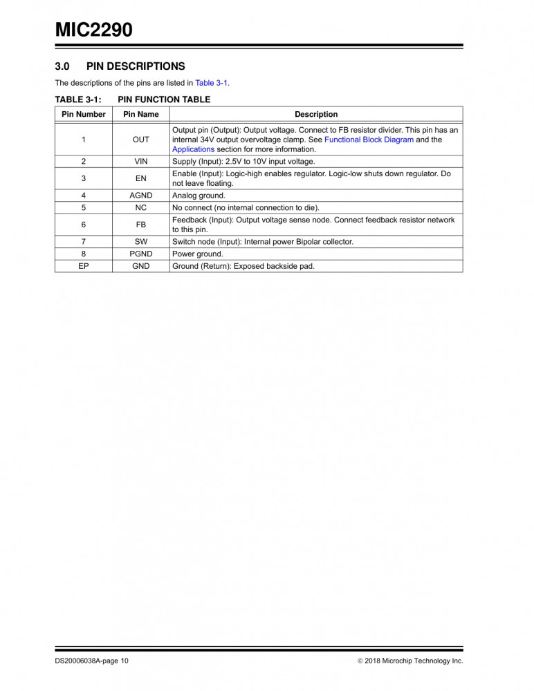 MIC2290 technical document page 10