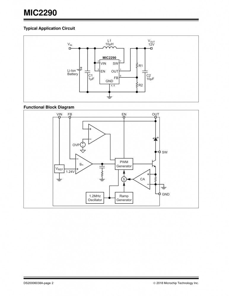 MIC2290 technical document page 2