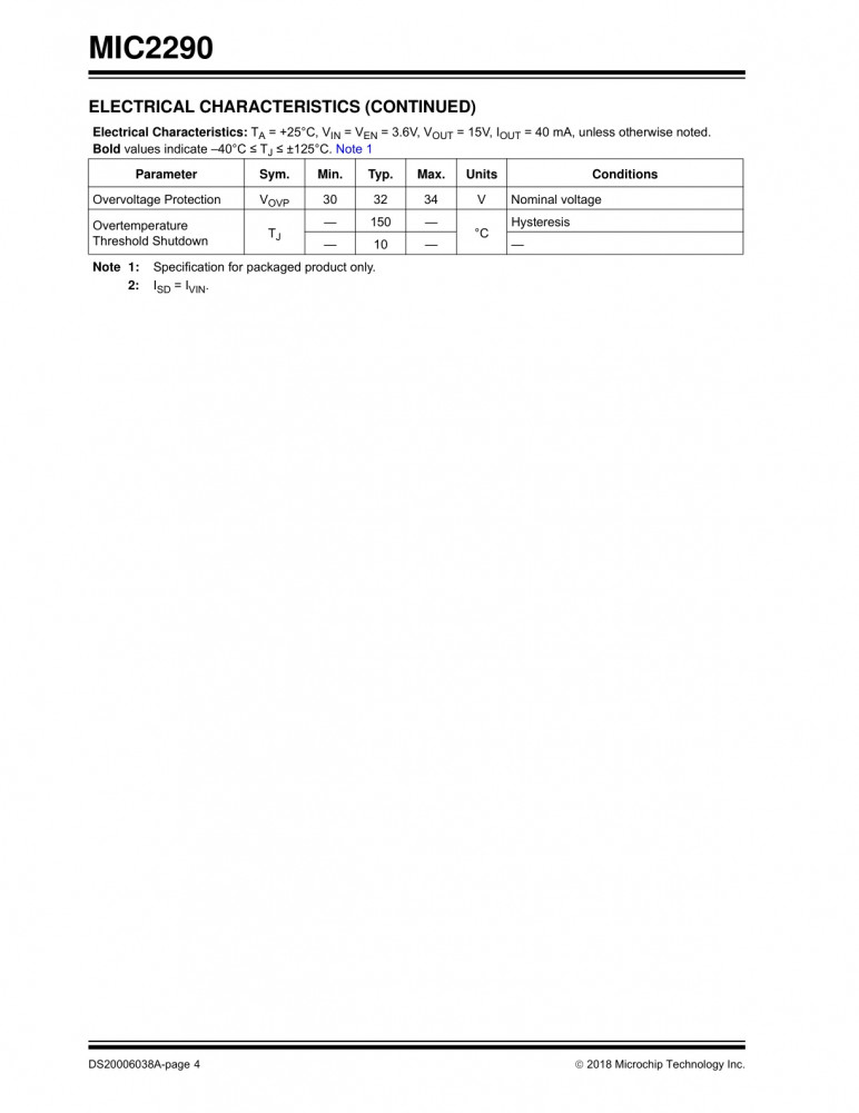 MIC2290 technical document page 4