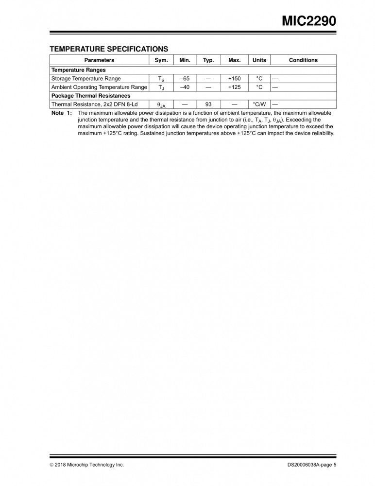 MIC2290 technical document page 5