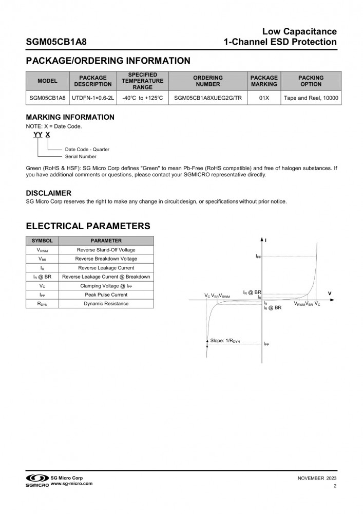 SGM05CB1A8 datasheet page 2