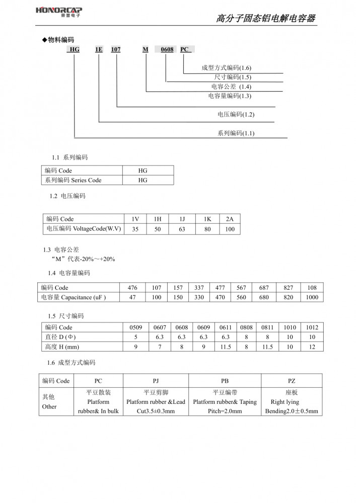 Honor Elec HG series datasheet page 4
