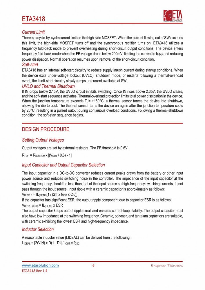 ETA3418S2F datasheet page 6