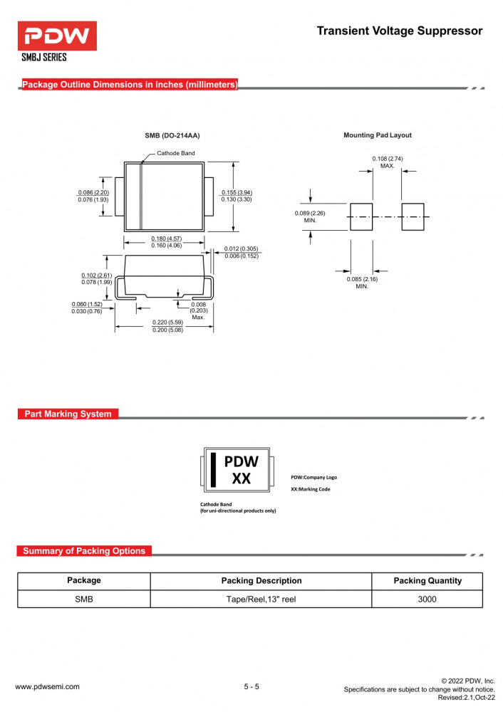 PDW SMBJ series datasheet page 5