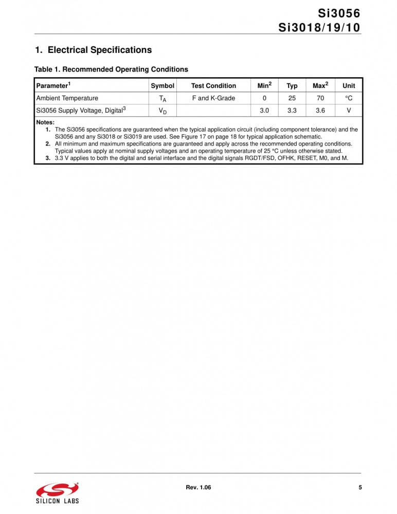 SI3018 technical document page 5