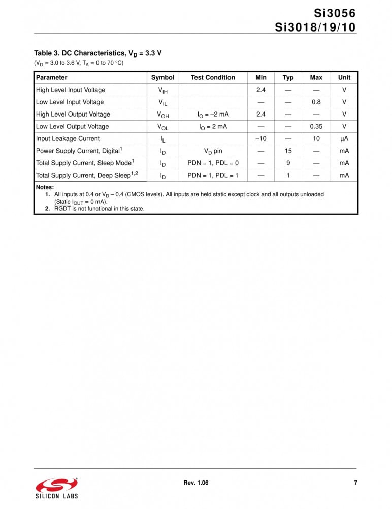 SI3018 technical document page 7