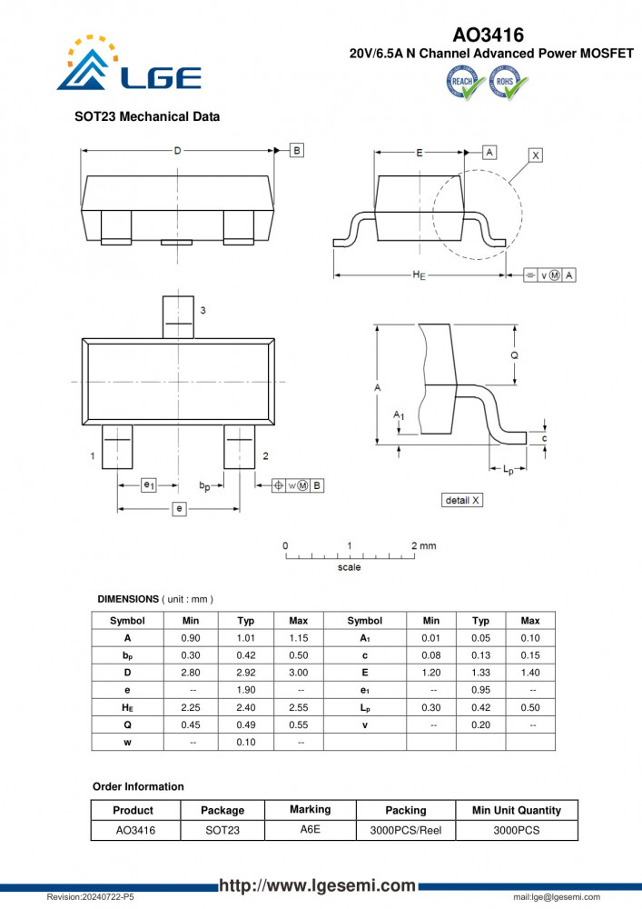AO3416 datasheet page 5