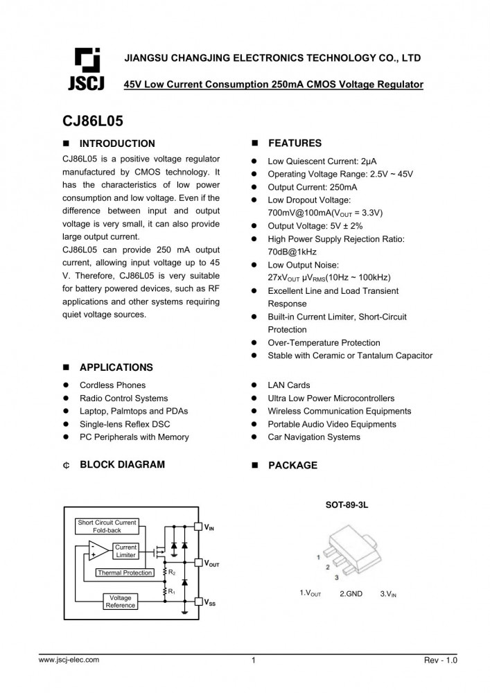 CJ86L05 datasheet page 1