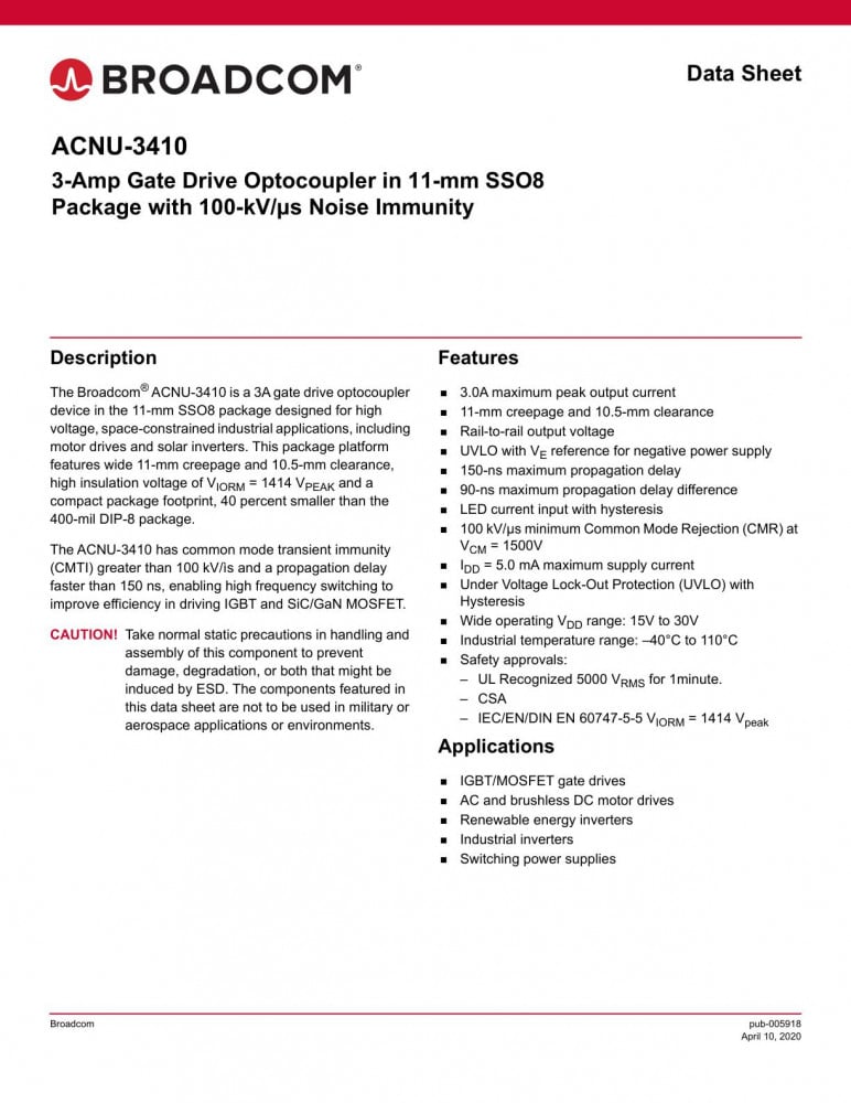 ACNU-3410 datasheet page 1
