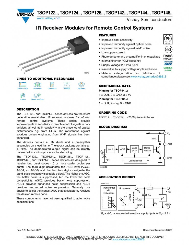 TSOP14638 technical document page 1