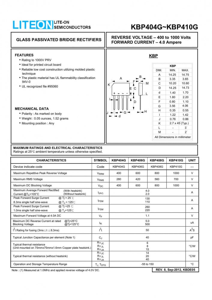 S-KBP408G-TU-LT datasheet page 1