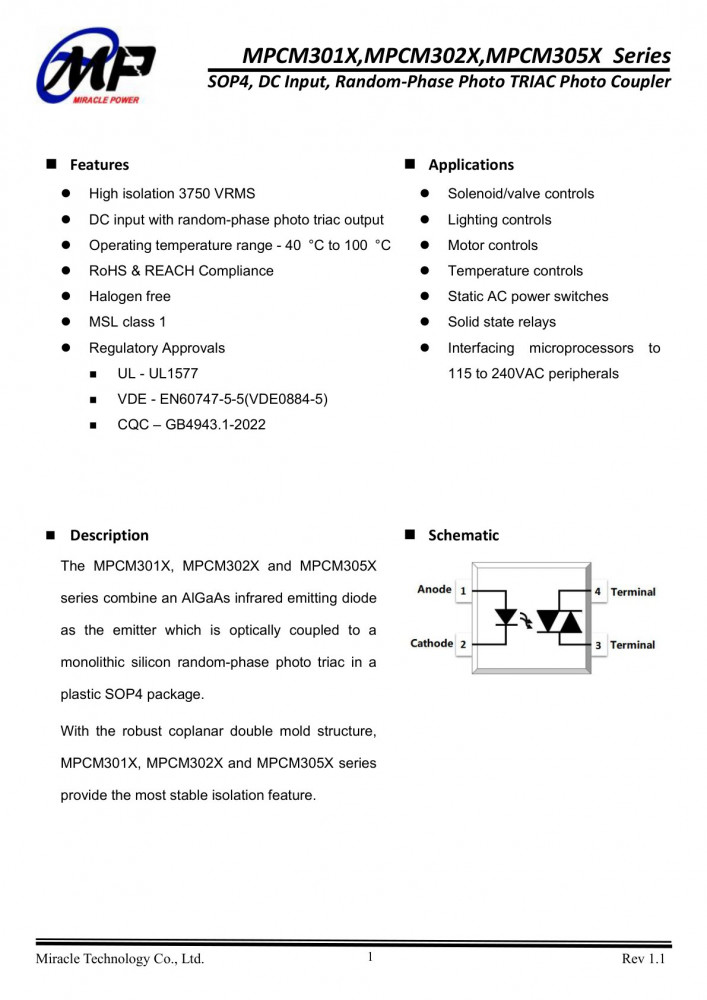 MPCM3023 datasheet page 1