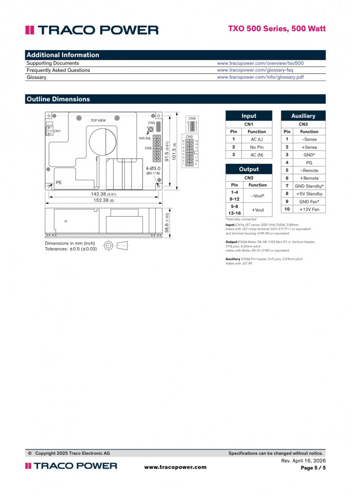 TXO 500 technical document page 5